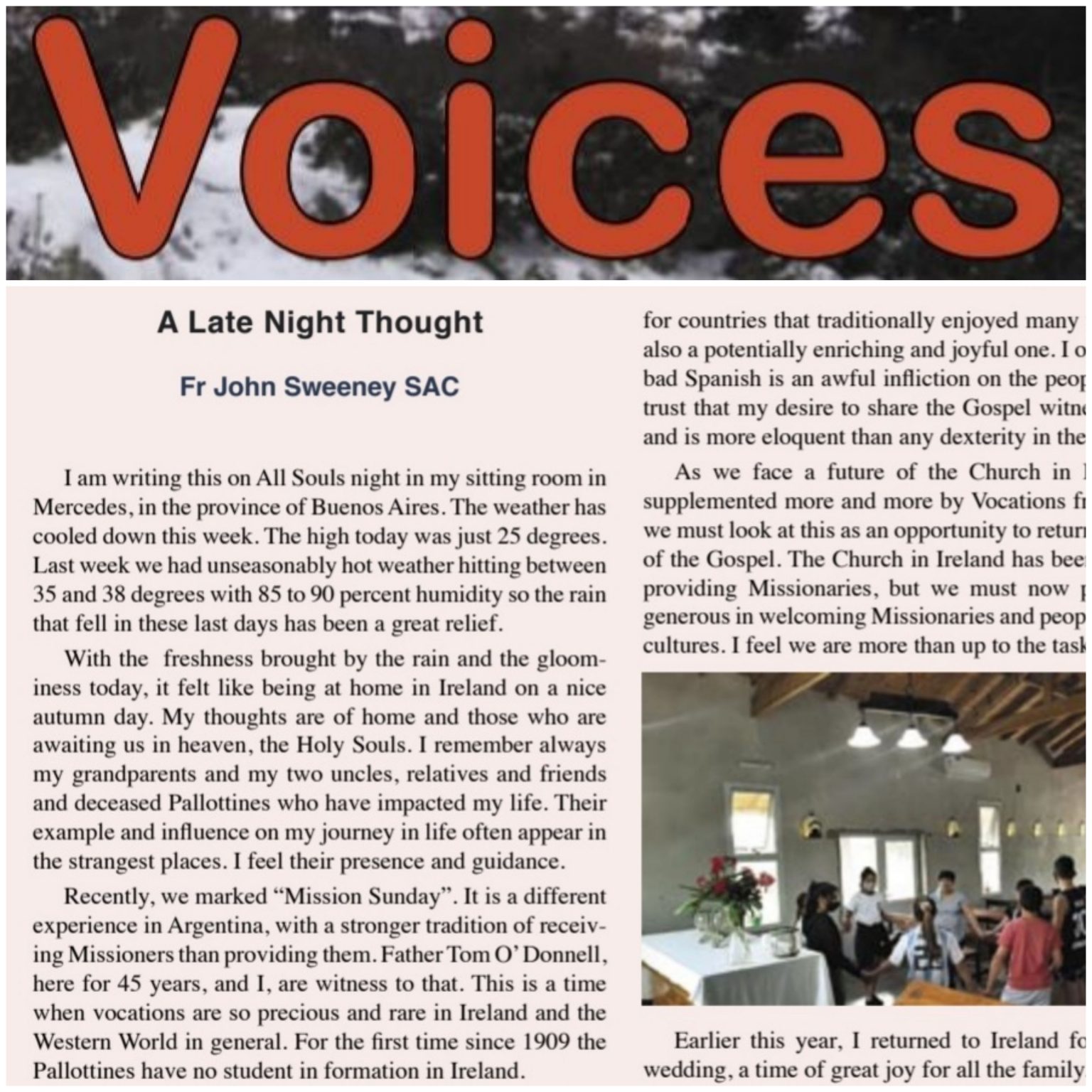 Missions - WELCOME TO PALLOTTINES IRELAND